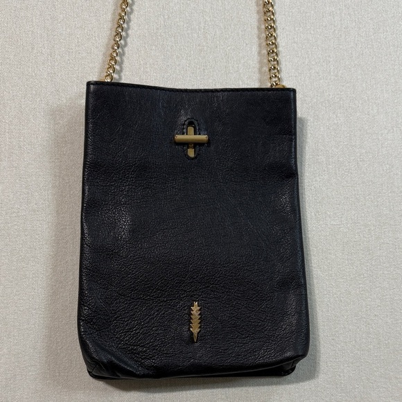 Thacker | Bags | Thacker Elegant Black Crossbody Bag With Gold Chain ...